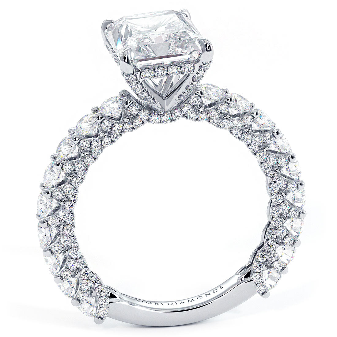 3 Carat Radiant Cut Micropavé Lucida Setting – Liori Diamonds