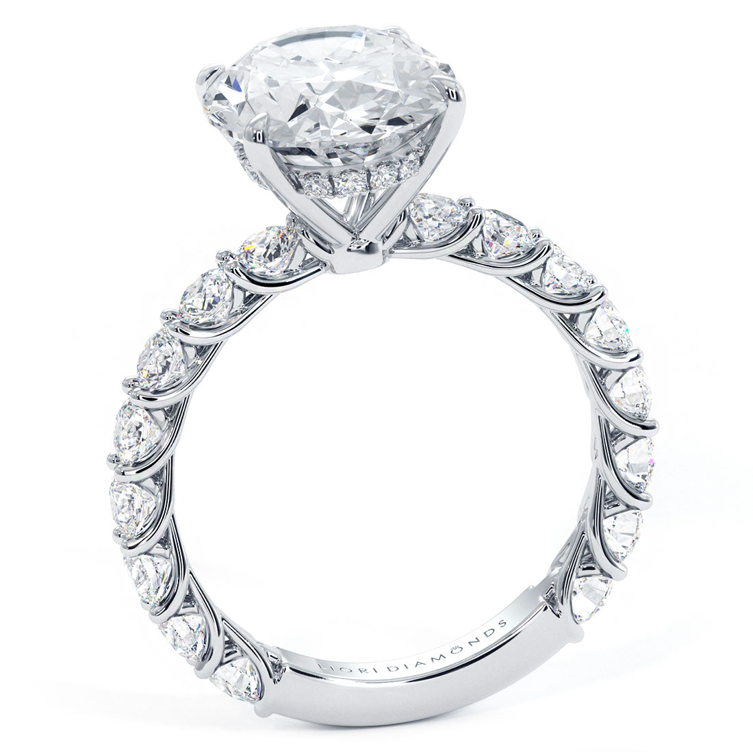 5 Carat Oval Cut Under Halo Lucida Setting – Liori Diamonds